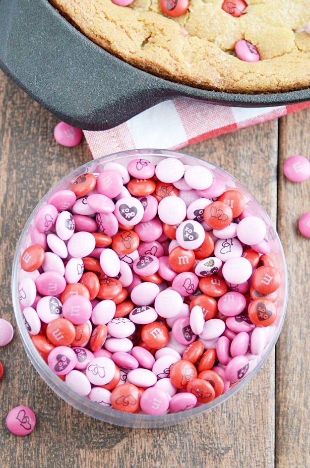 Chocolate Stuffed M&M'S® Skillet Cookie Recipe - Something Swanky