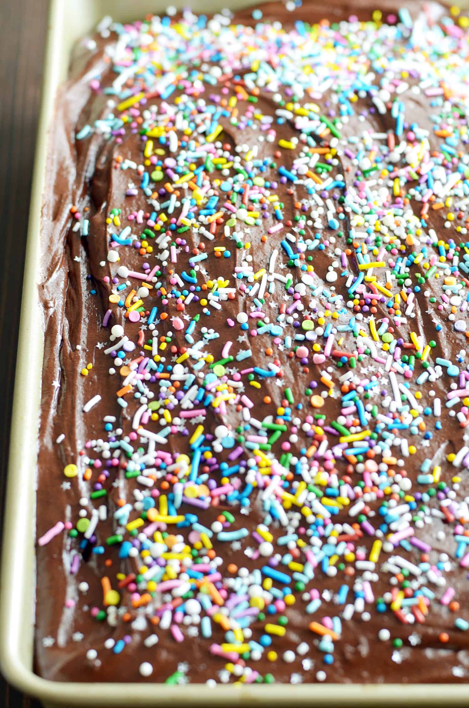 Yellow Birthday Cake with Creamy Chocolate Frosting Recipe - Something ...