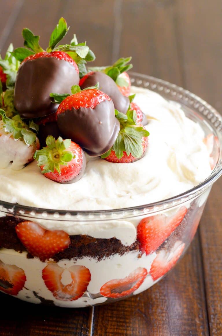 Chocolate Covered Strawberry Trifle Recipe - Something Swanky