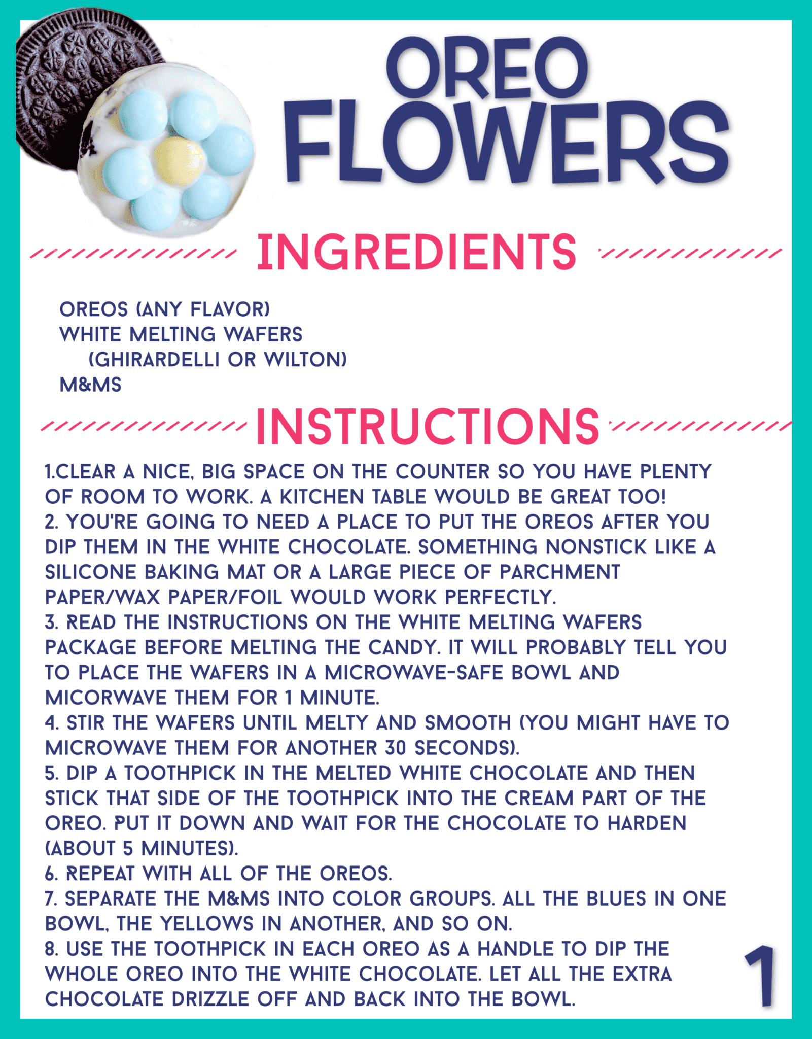 White Chocolate Covered Oreo Flowers Recipe - Something Swanky