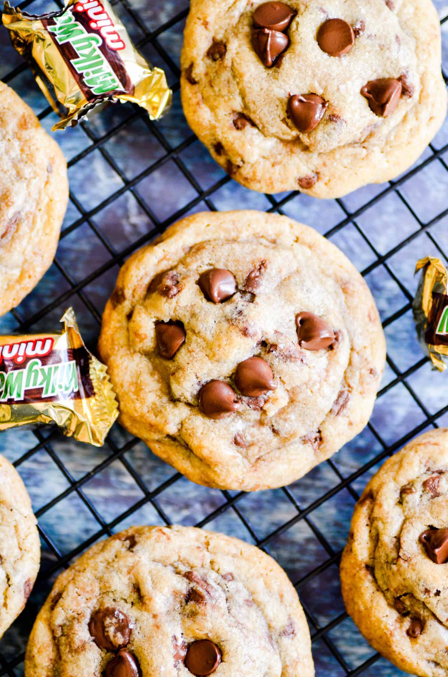Milky Way Stuffed Chocolate Chip Cookies Recipe - Something Swanky
